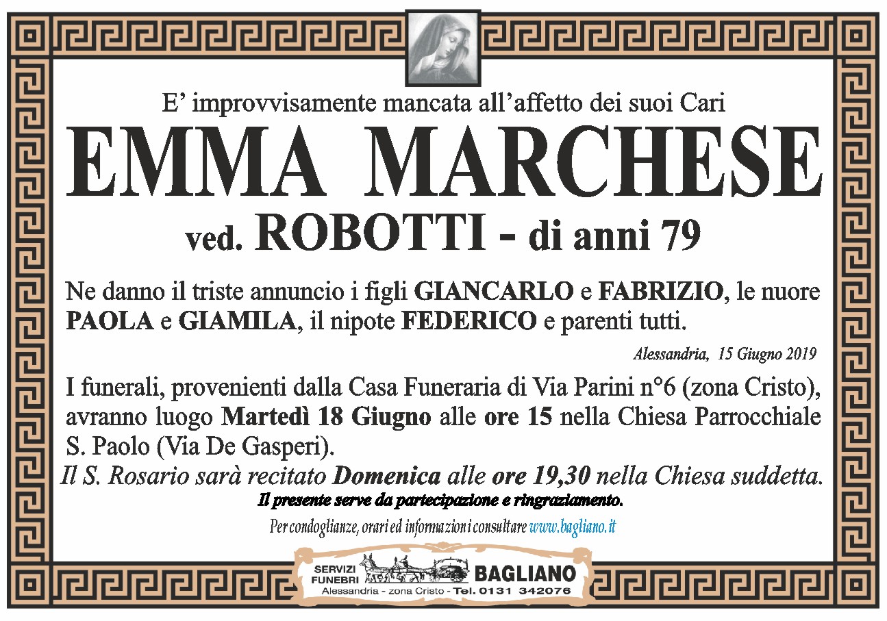 Condoglianzeonline.it il portale dedicato ai necrologi - MARCHESE EMMA ...